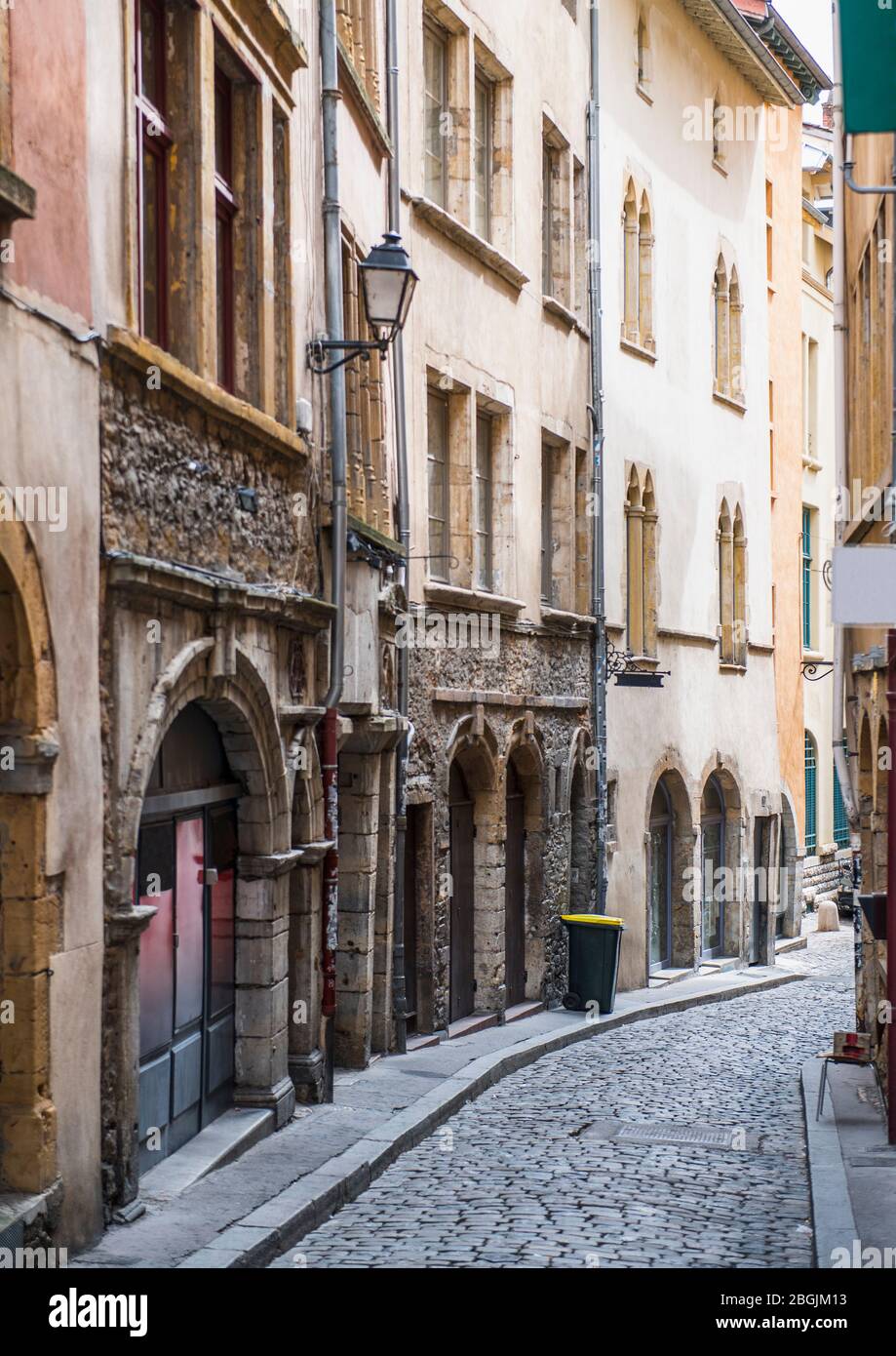 small street in the city centre of Lyon / France Stock Photo - Alamy