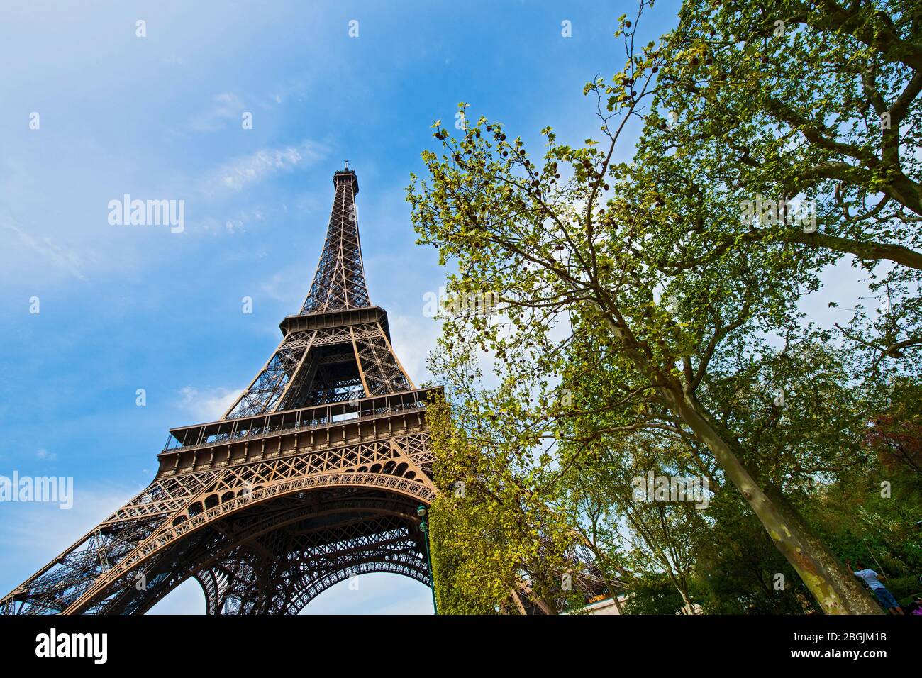 low angle view of the Eiffel tower in Paris Stock Photo - Alamy