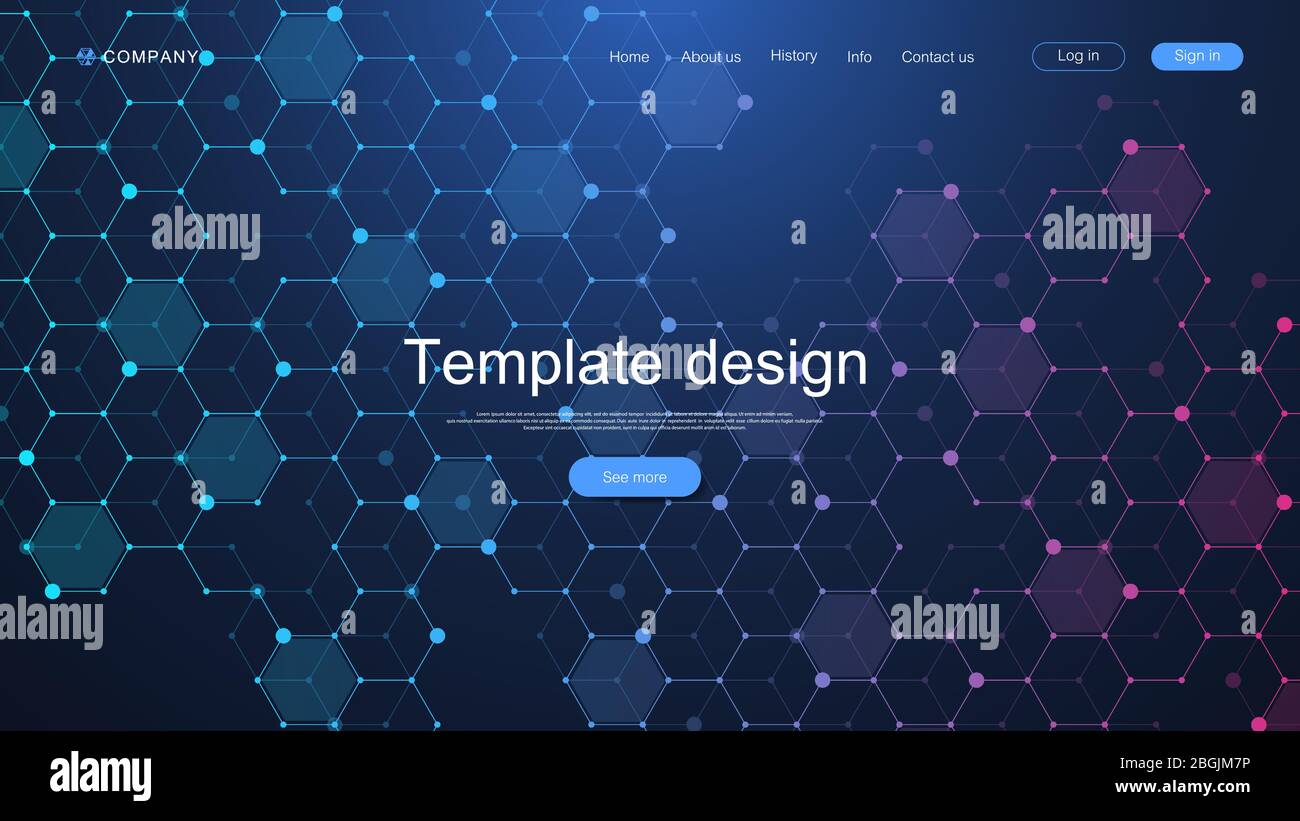 Website template design. Asbtract scientific background with colorful ...
