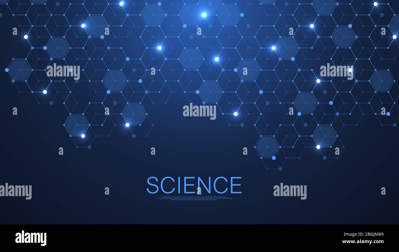 Hexagons abstract background with geometric shapes. Science, technology ...