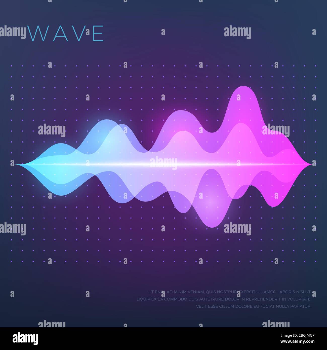 Abstract music vector background with sound voice audio wave, equalizer ...