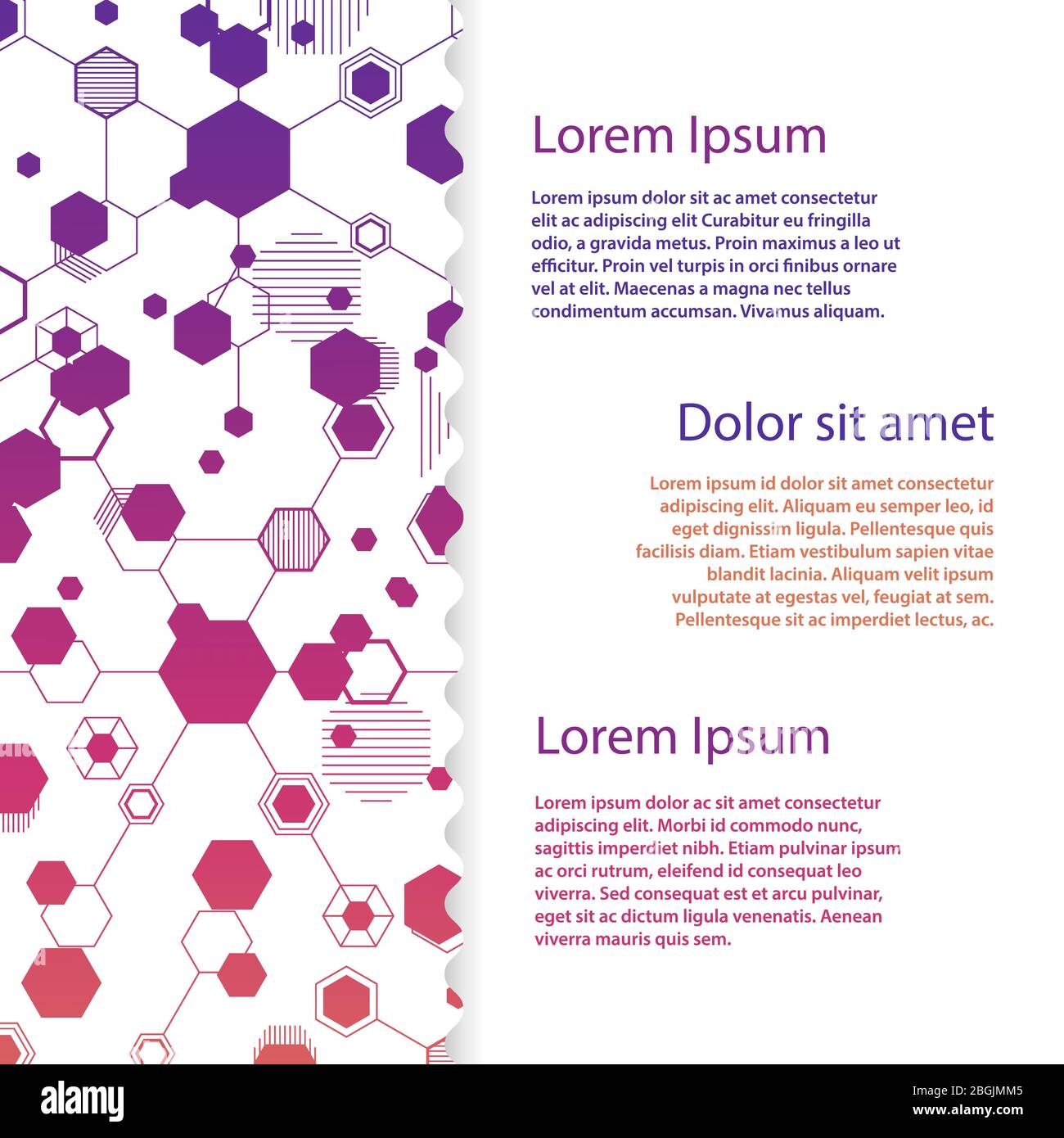 Abstract honeycomb vector flyer banner or poster template with text ...