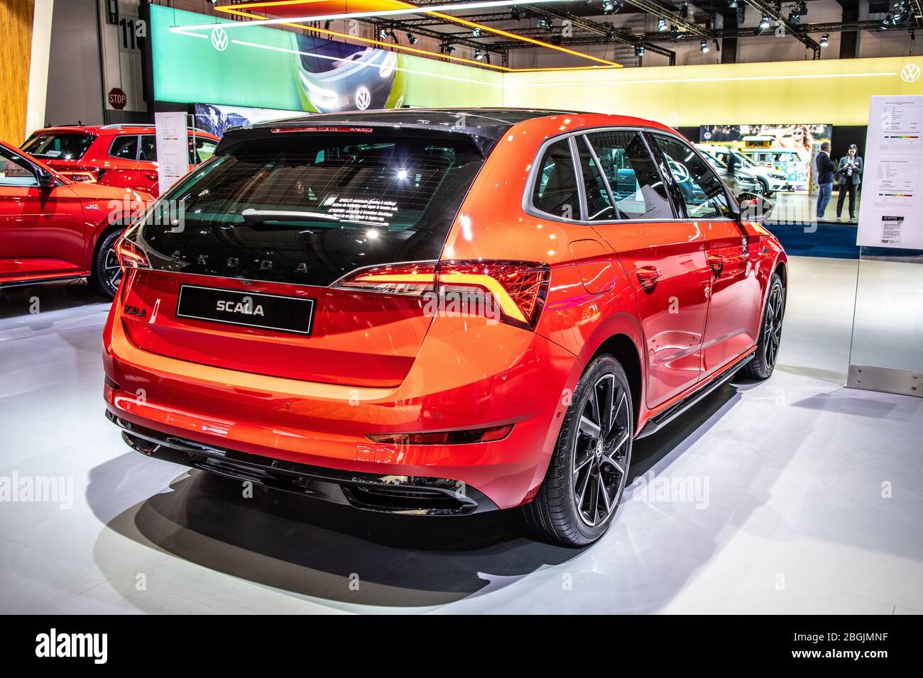 Brussels, Belgium, Jan 2020: all new Skoda Scala at Brussels Motor Show ...