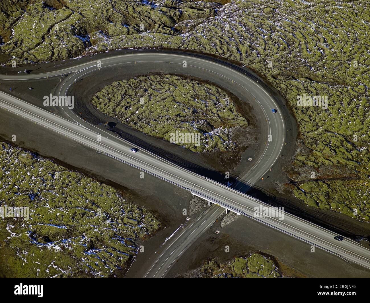 Aerial shot of the number one road close to Reykjavik Stock Photo - Alamy