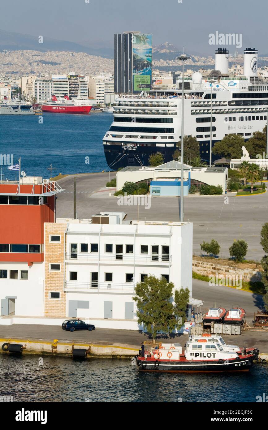Port control tower in the Port of Piraeus, Athens, Greece, Europe Stock ...