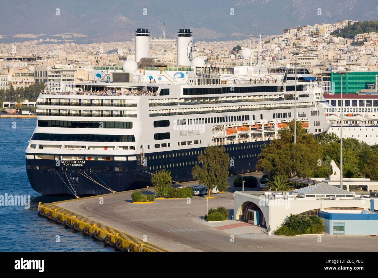 Cruise ship in the Port of Piraeus, Athens, Greece, Europe Stock Photo ...