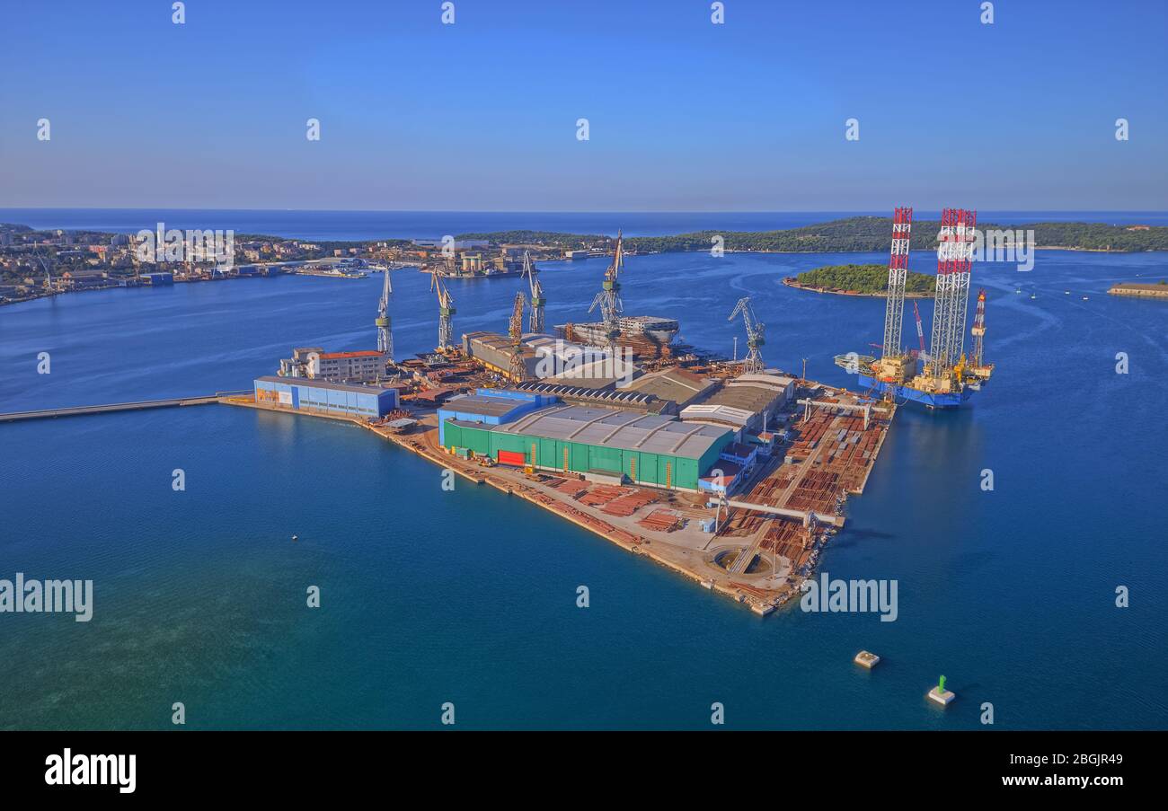 Coastal shipyard aerial hi-res stock photography and images - Alamy