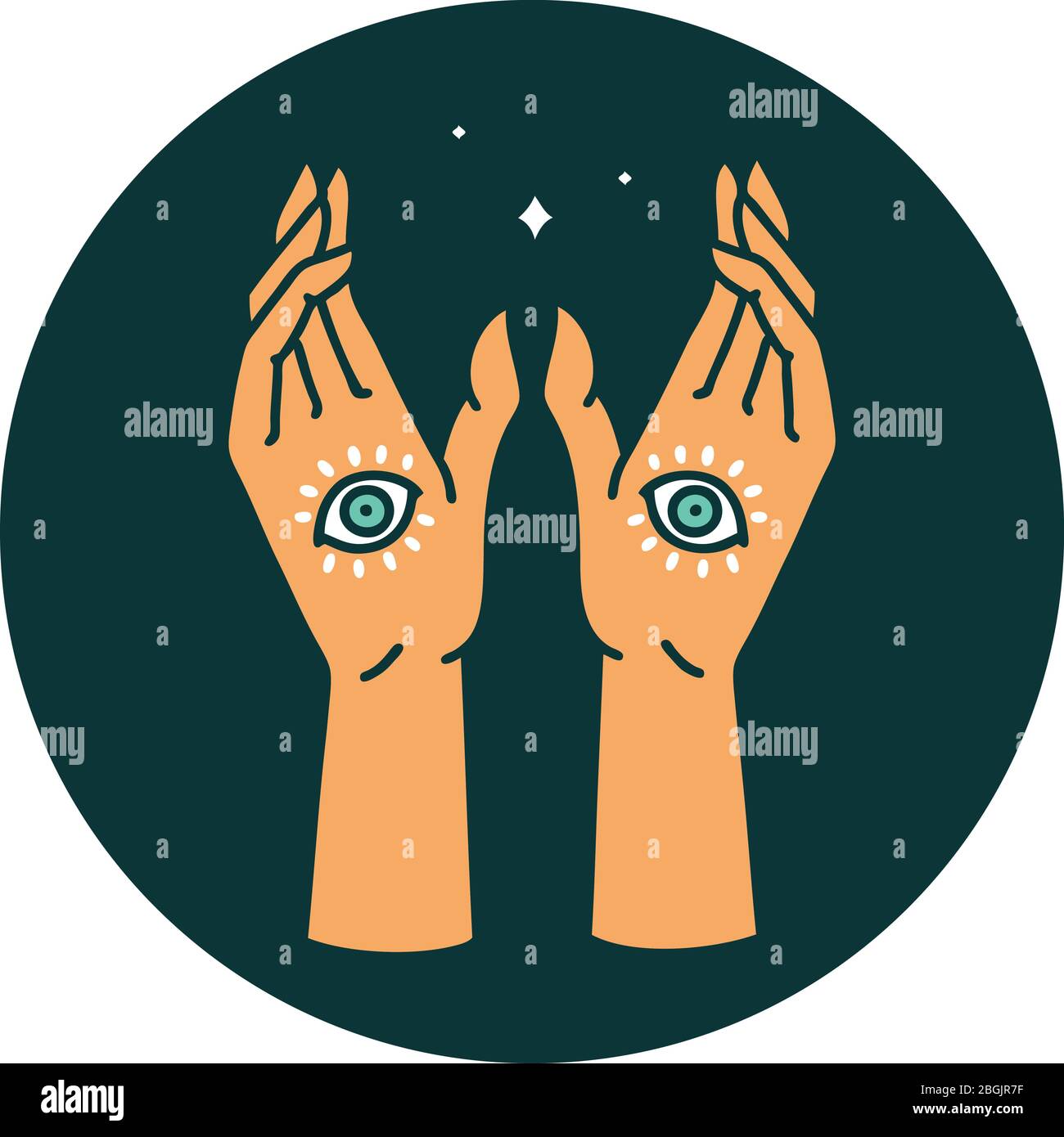 iconic tattoo style image of mystic hands Stock Vector Image & Art - Alamy