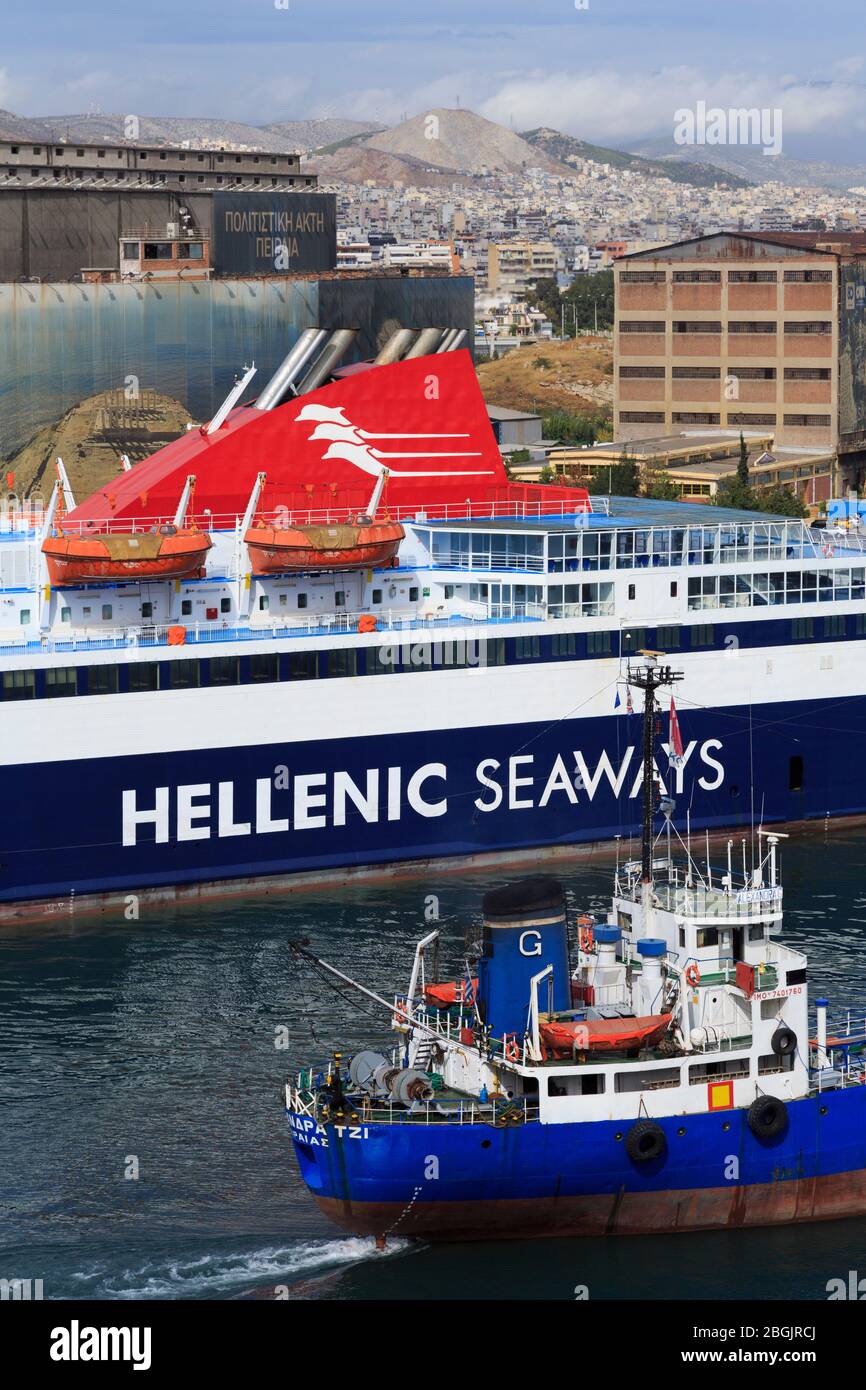 Ships in Port of Piraeus,Athens,Greece,Europe Stock Photo - Alamy
