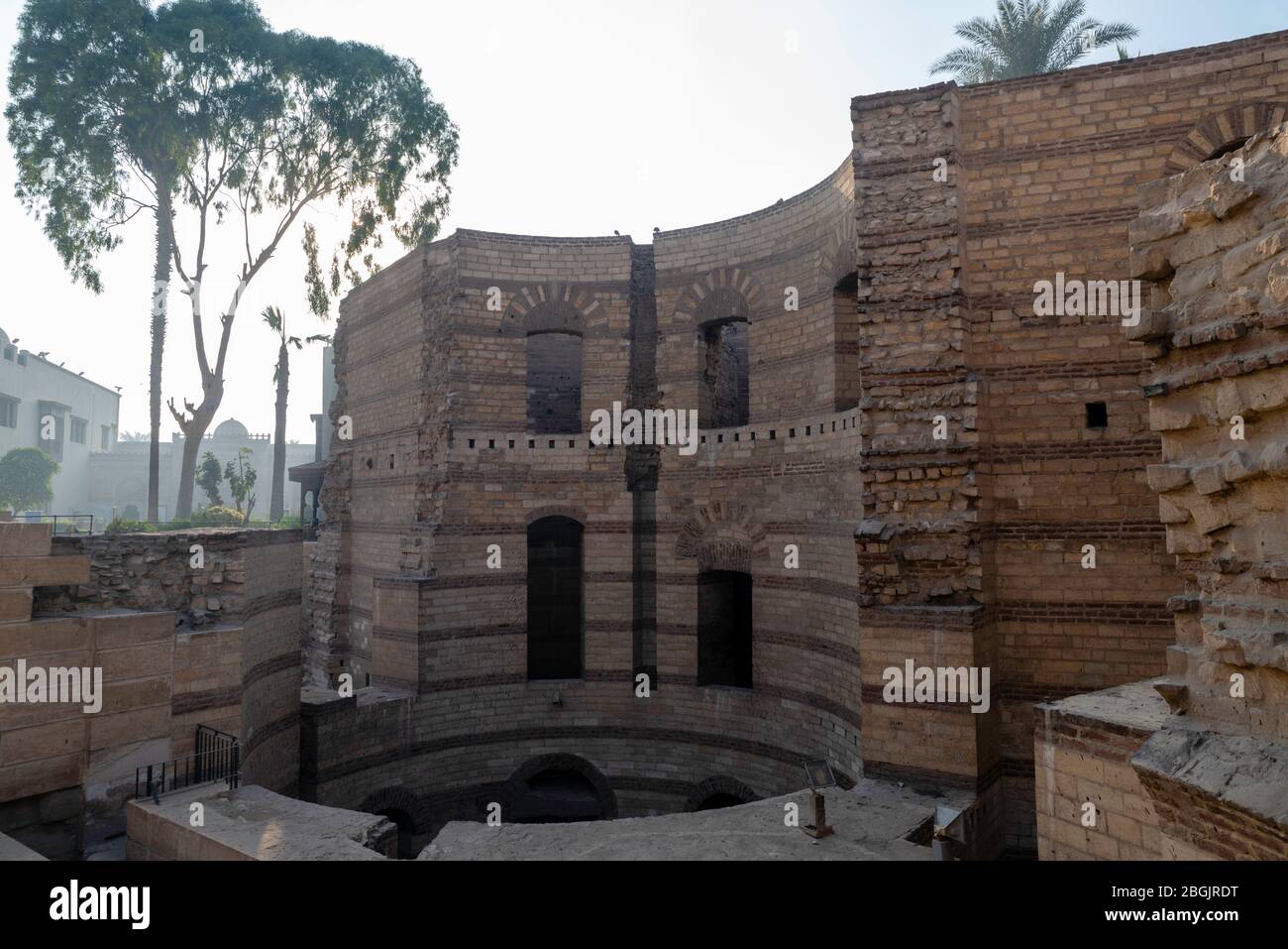 Former Roman Tower; Early morning image of the Monastery and Church of ...