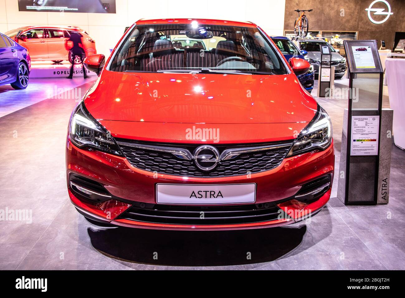 Brussels, Belgium, Jan 09, 2020: OPEL ASTRA at Brussels Motor Show ...