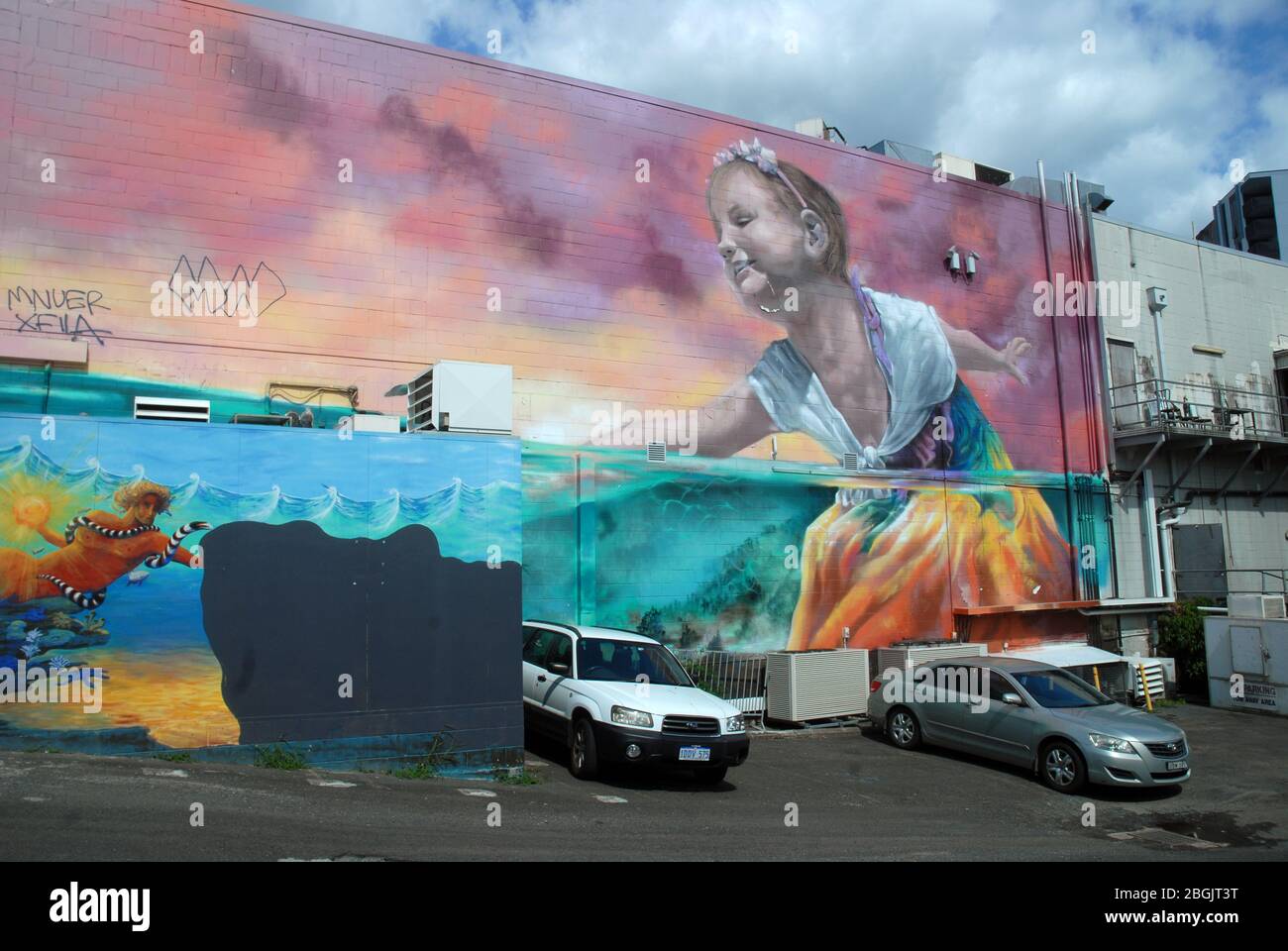 Young Girl Mural, West End, Brisbane, Queensland, Australia Stock Photo ...