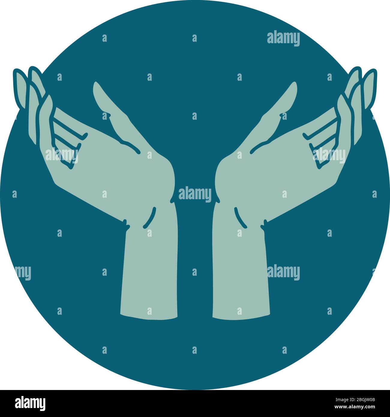 iconic tattoo style image of open hands Stock Vector Image & Art - Alamy