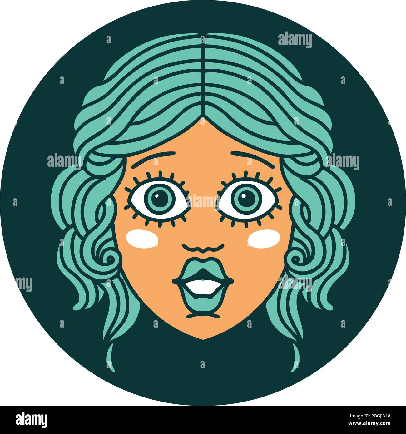 iconic tattoo style image of female face Stock Vector Image & Art - Alamy