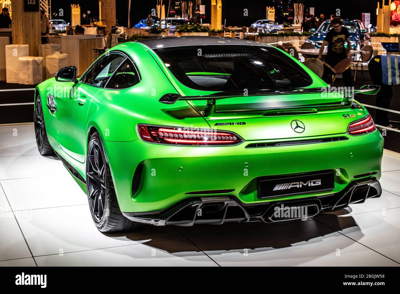 Brussels, Belgium, Jan 2020 Mercedes AMG GT R Roadster V8 bi-turbo with ...