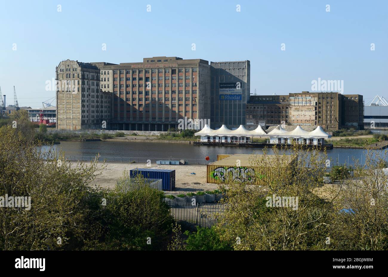 Old mills building in Royal Docks, eastern London, UK Stock Photo - Alamy