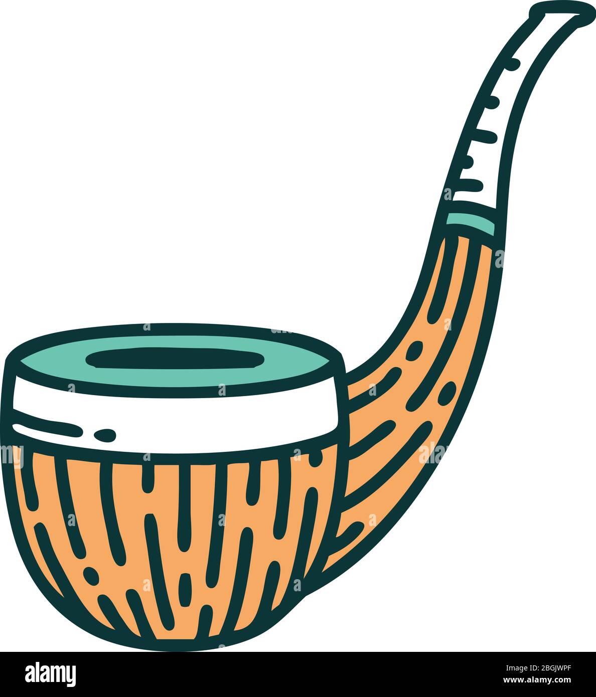 iconic tattoo style image of a smokers pipe Stock Vector Image & Art ...
