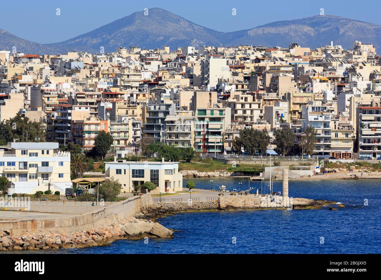 Naval Base, Port of Piraeus coastline, Athens, Attica Region, Greece ...