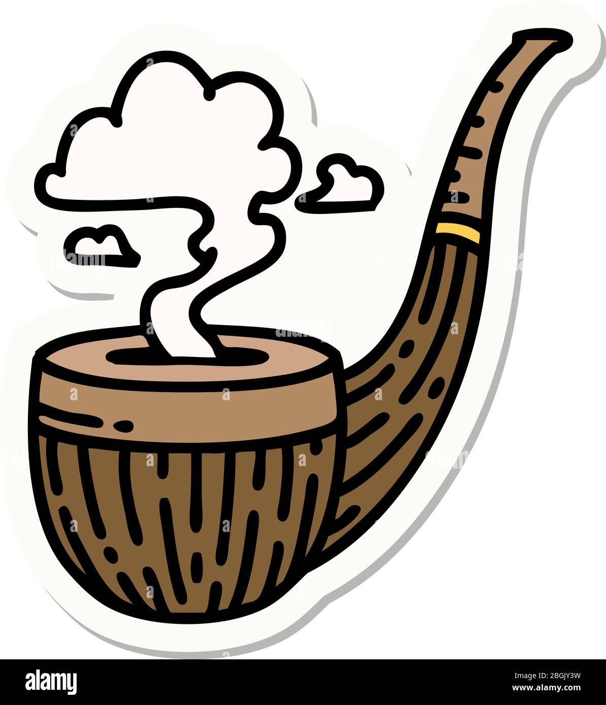 sticker of tattoo in traditional style of a smokers pipe Stock Vector ...