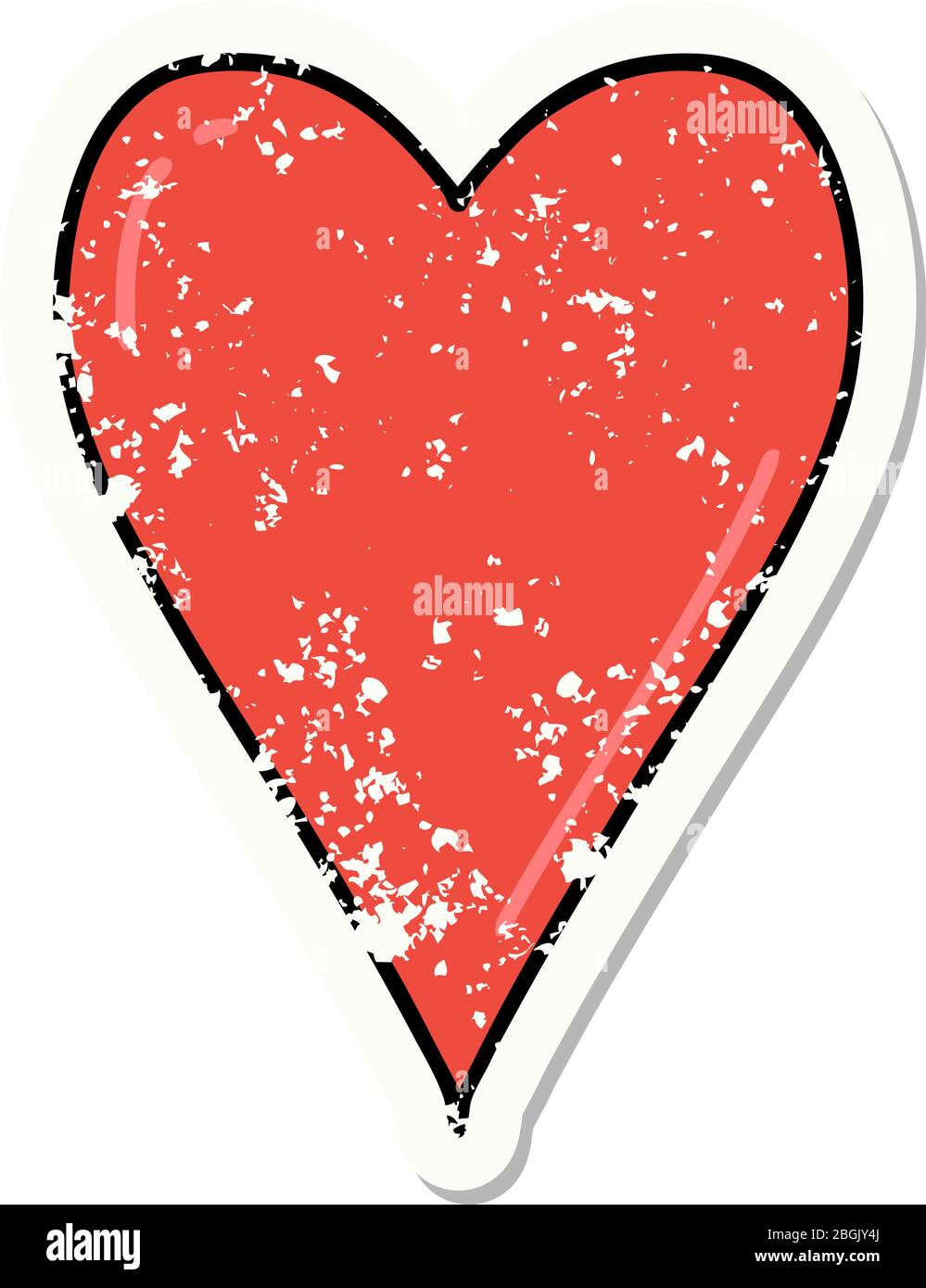distressed sticker tattoo in traditional style of a heart Stock Vector ...