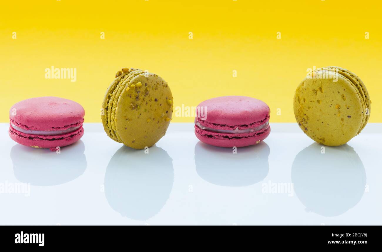 A french sweet delicacy, macaroons variety closeup. Macaroon colourful ...