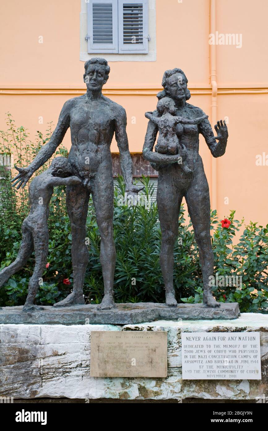 Jewish Memorial in Corfu, Ionian Islands, Greece, Europe Stock Photo ...
