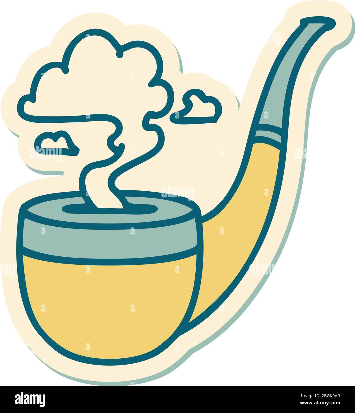 sticker of tattoo in traditional style of a smokers pipe Stock Vector ...
