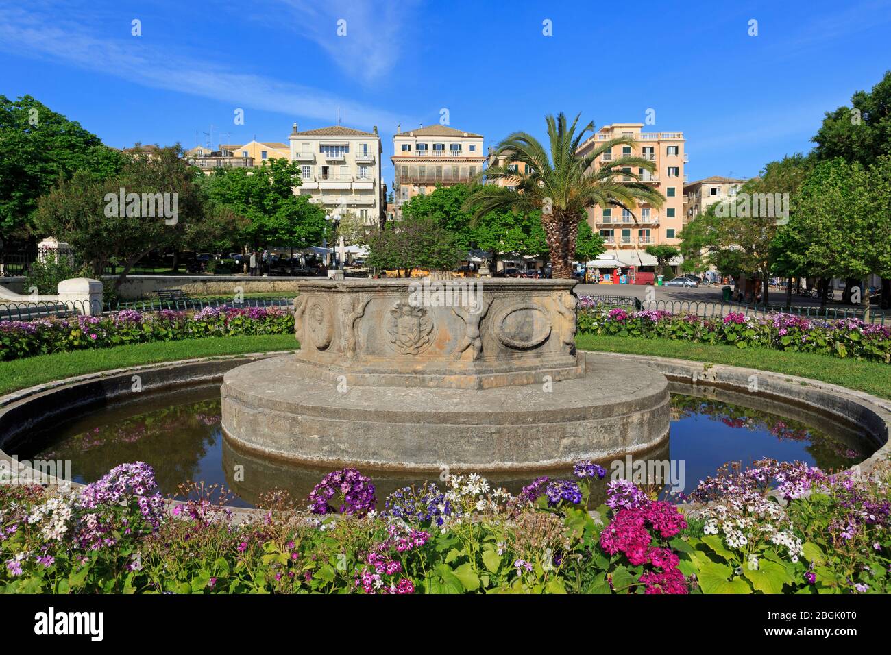 Spianada Gardens, Corfu Town, Corfu Island, Greece, Europe Stock Photo ...