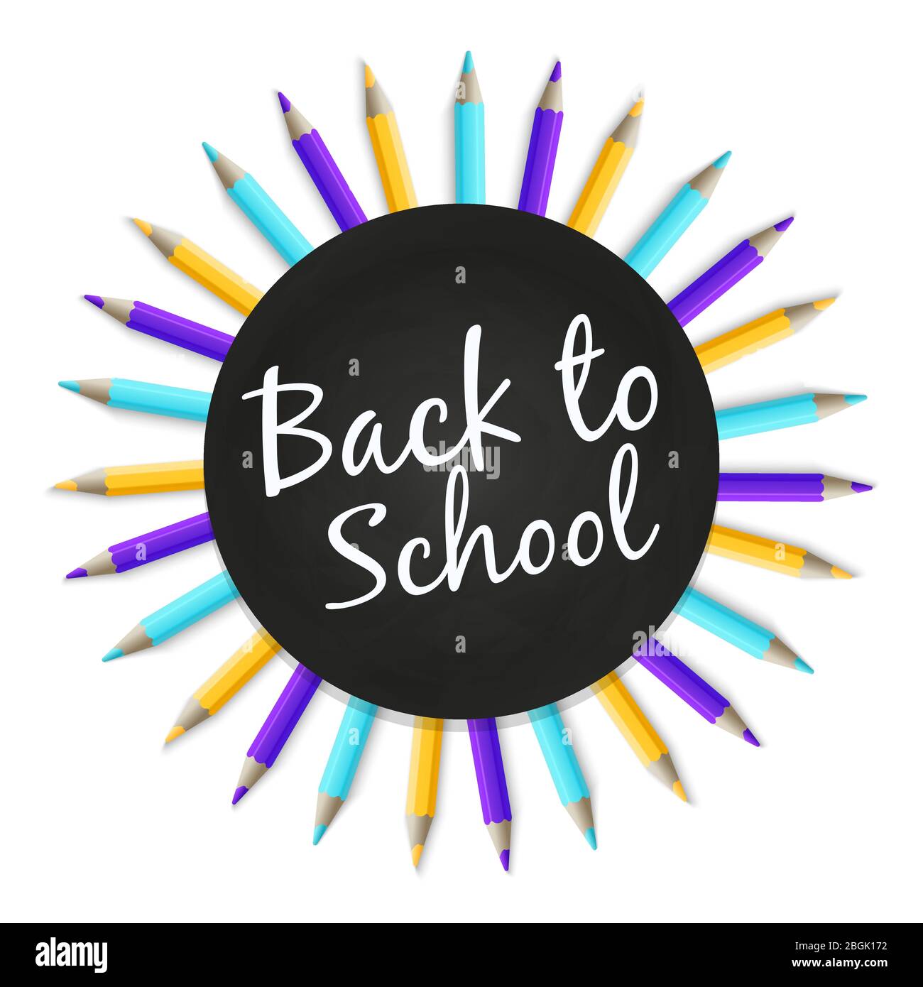 Chalkboard back to school vector banner or poster with realistic color ...