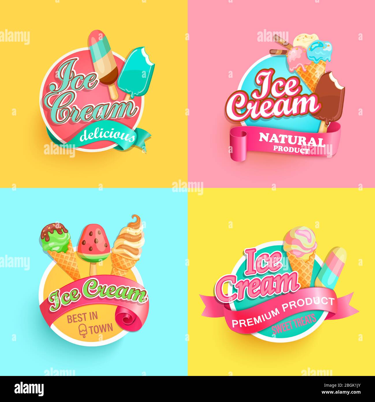 Sign for ice creams Stock Vector Images - Alamy