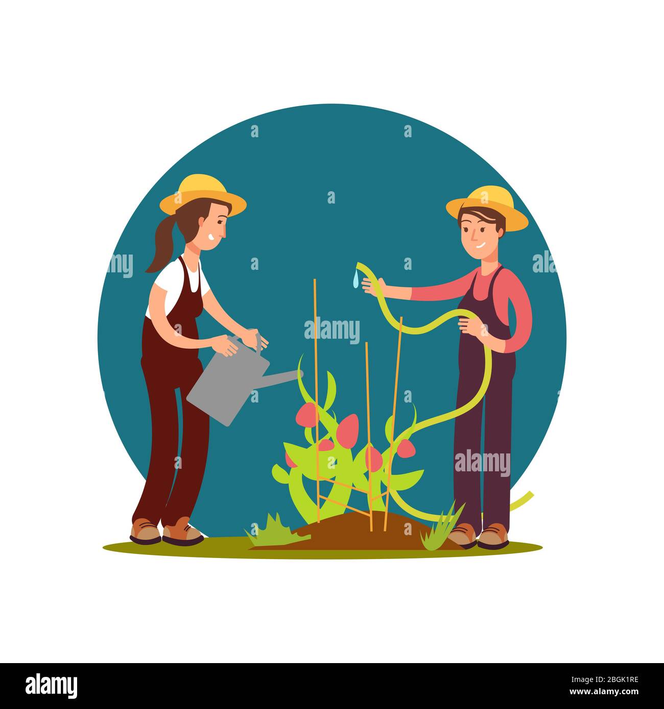 Cartoon farmer girl hi-res stock photography and images - Alamy