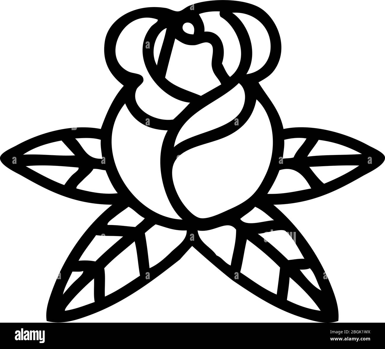 Traditional Rose Line Drawing