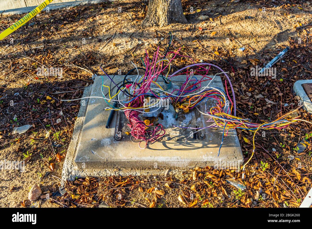 traffic light controller wiring exposed Stock Photo - Alamy