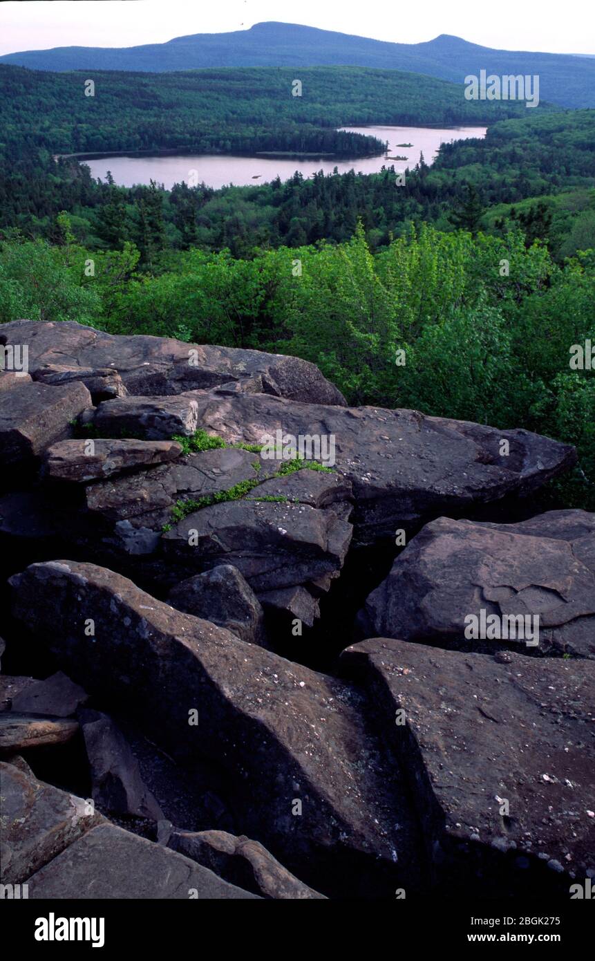 North-South Lake from Sunset Rock, Catskill State Park, New York Stock ...