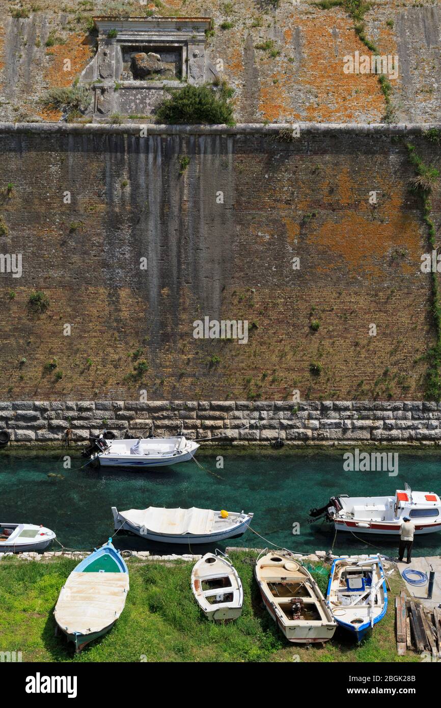 Old Fortress Moat, Corfu Town, Corfu Island, Greece, Europe Stock Photo ...