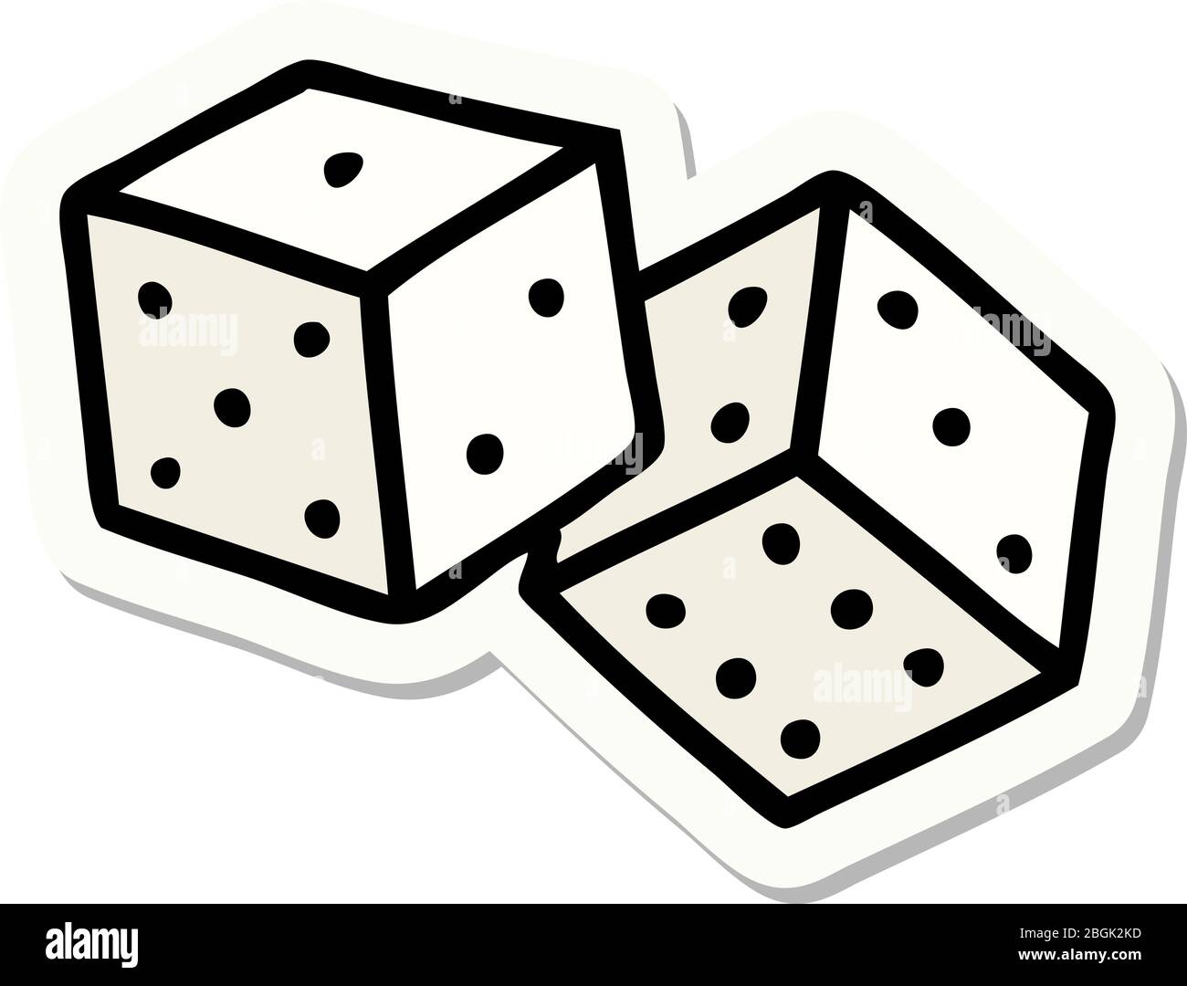 sticker of tattoo in traditional style of lucky dice Stock Vector Image ...