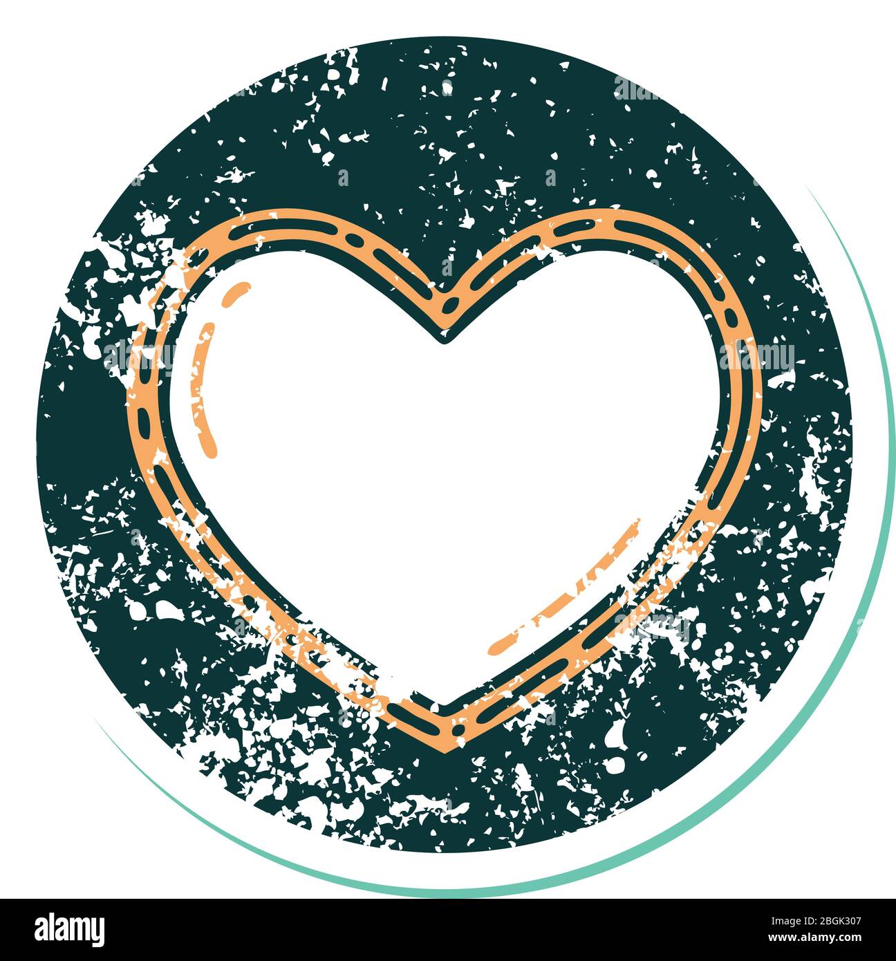 iconic distressed sticker tattoo style image of a heart Stock Vector ...
