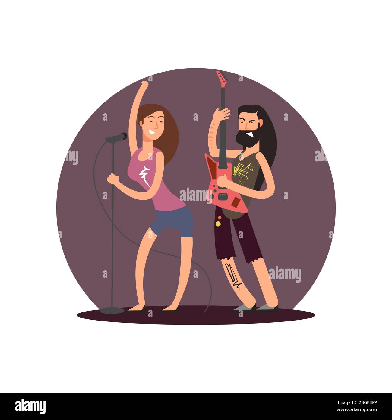 Cartoon girl sing hi-res stock photography and images - Alamy