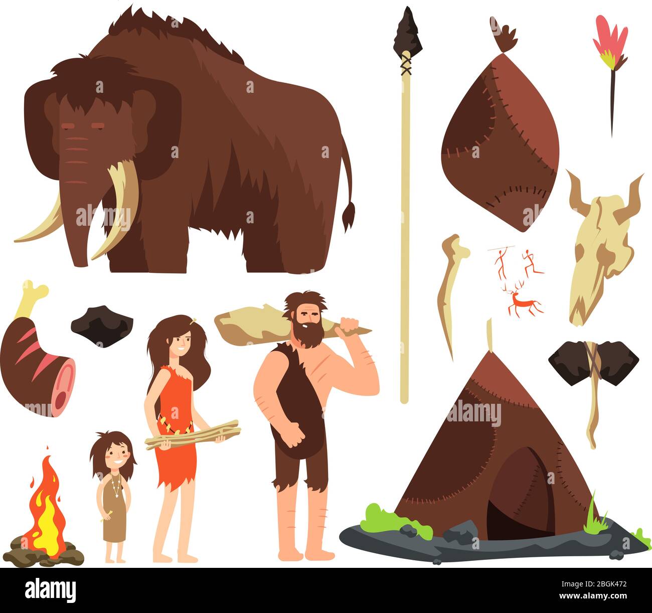 Stone age prehistoric family Stock Vector Images - Alamy