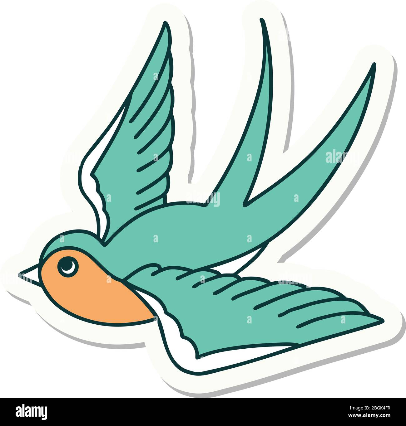 sticker of tattoo in traditional style of a swallow Stock Vector Image ...