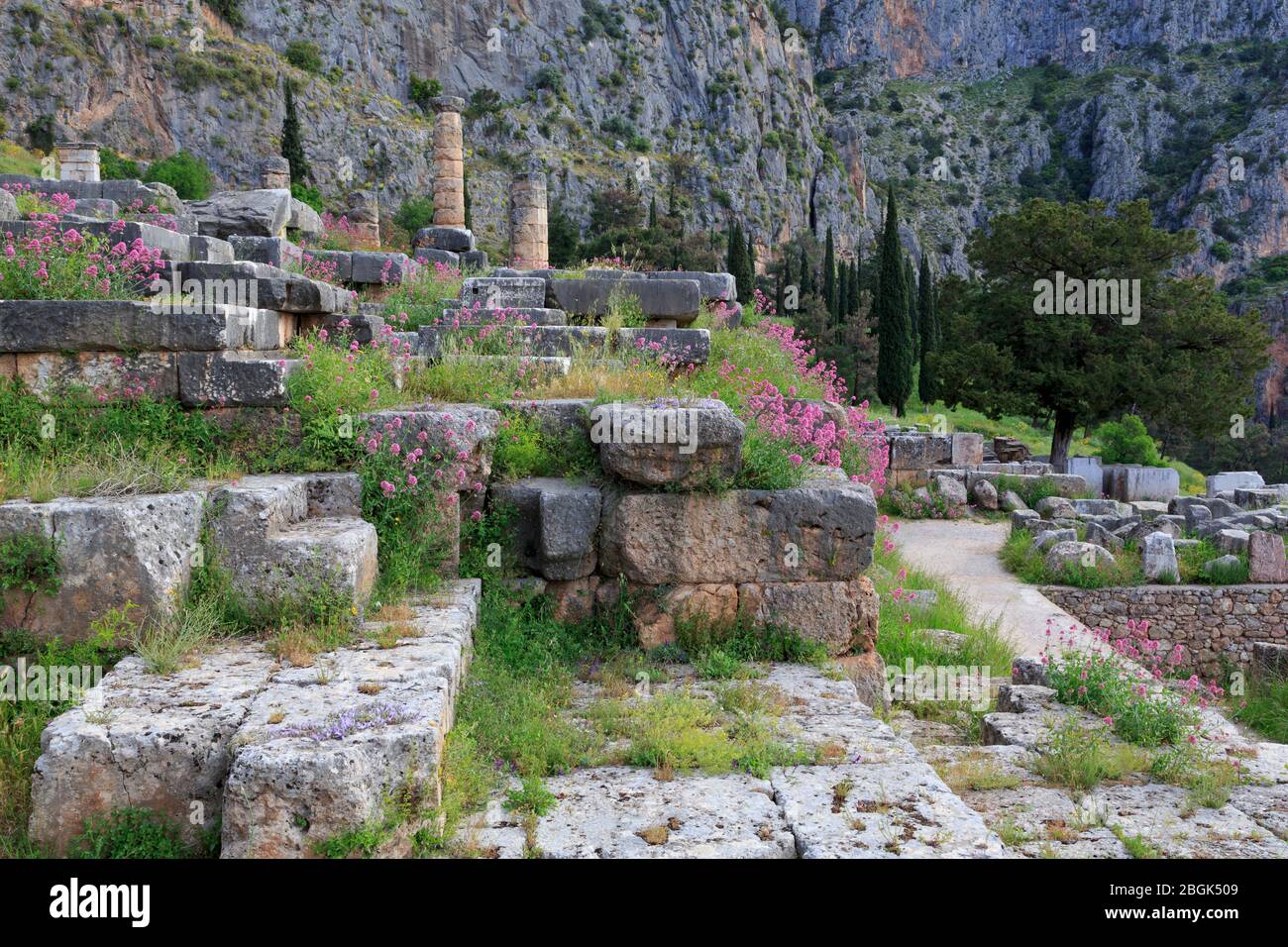 Roman ruins of Delphi, Greece, Europe Stock Photo - Alamy
