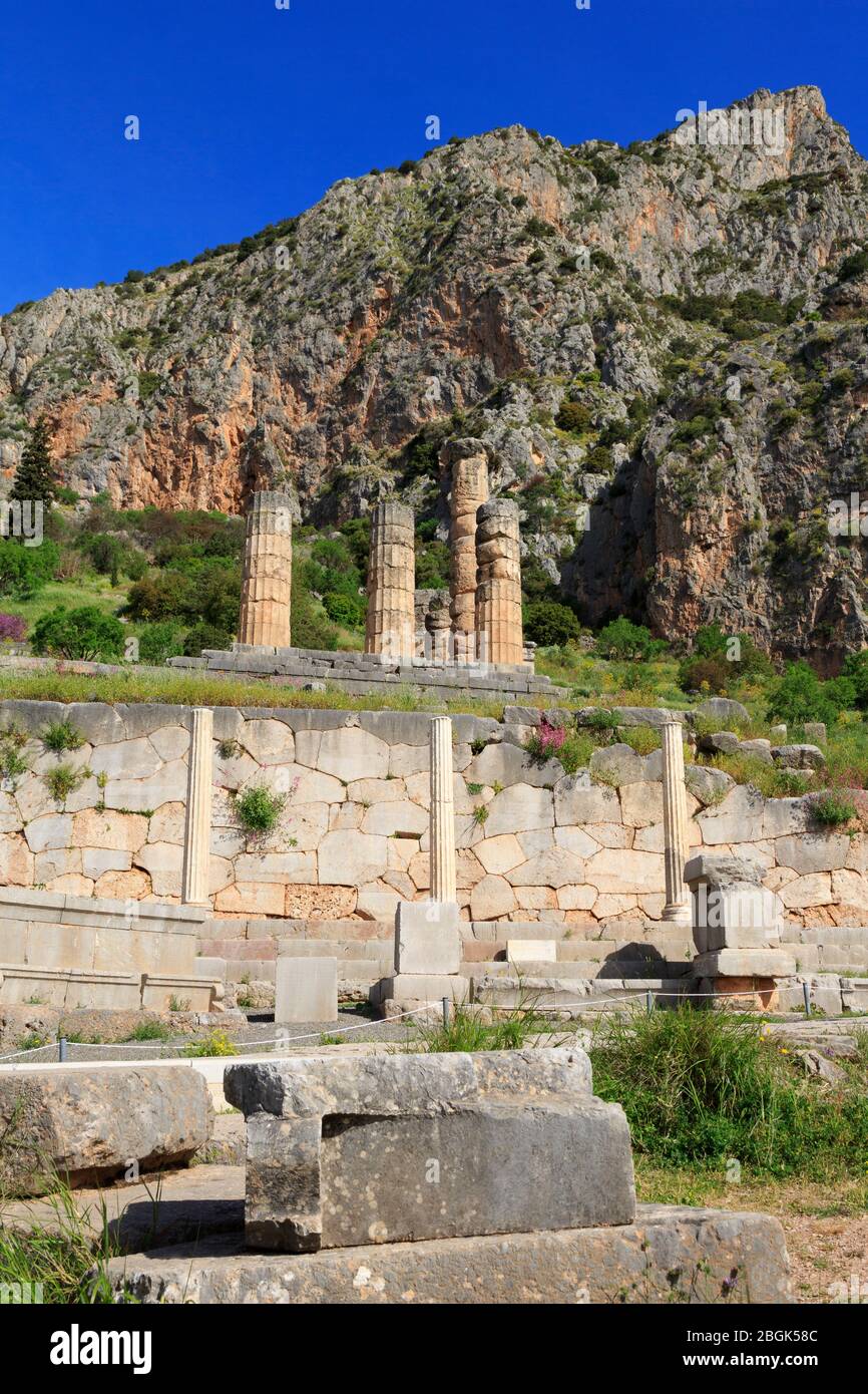 Roman ruins of Delphi, Greece, Europe Stock Photo - Alamy