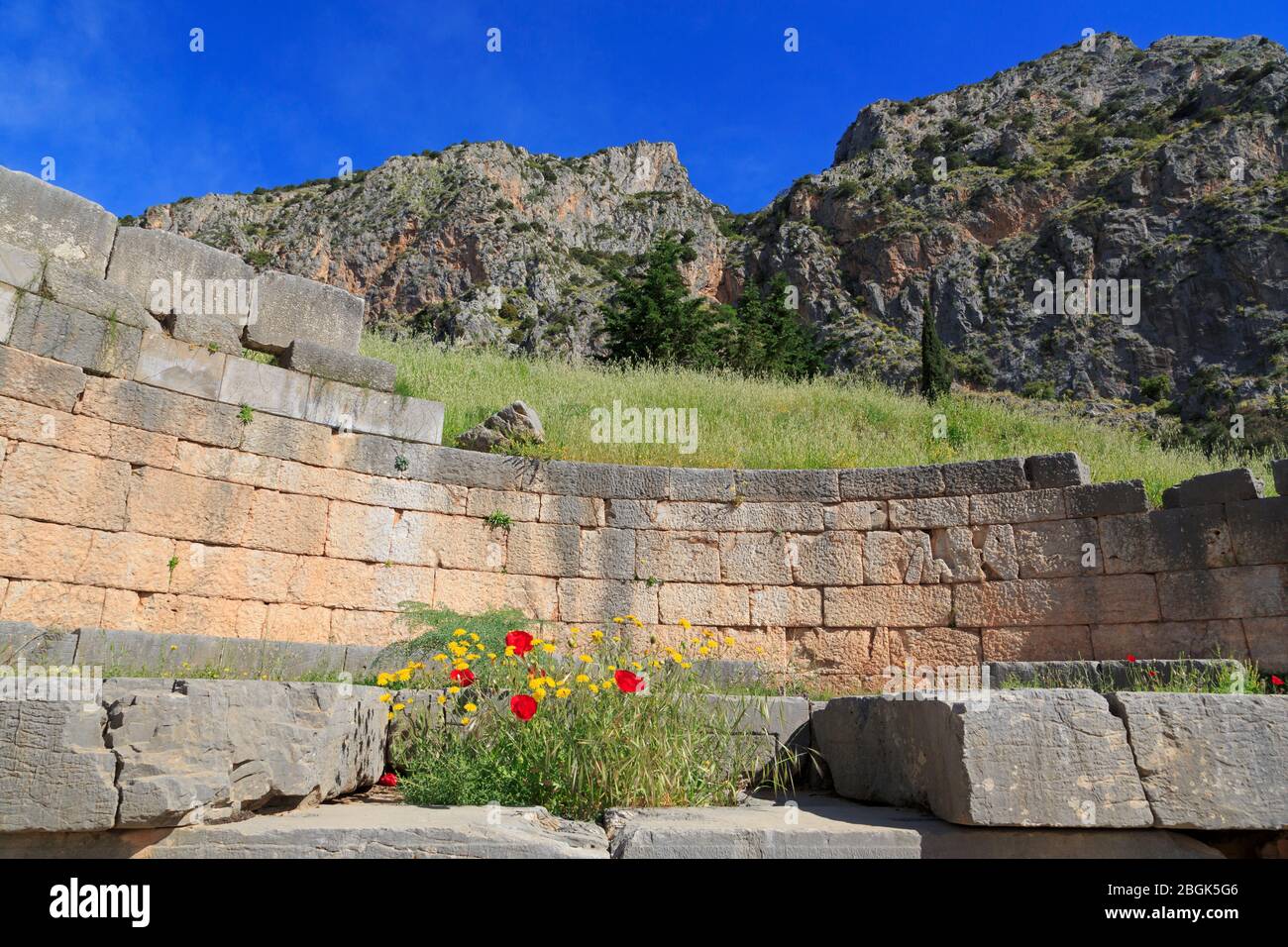 Roman ruins of Delphi, Greece, Europe Stock Photo - Alamy