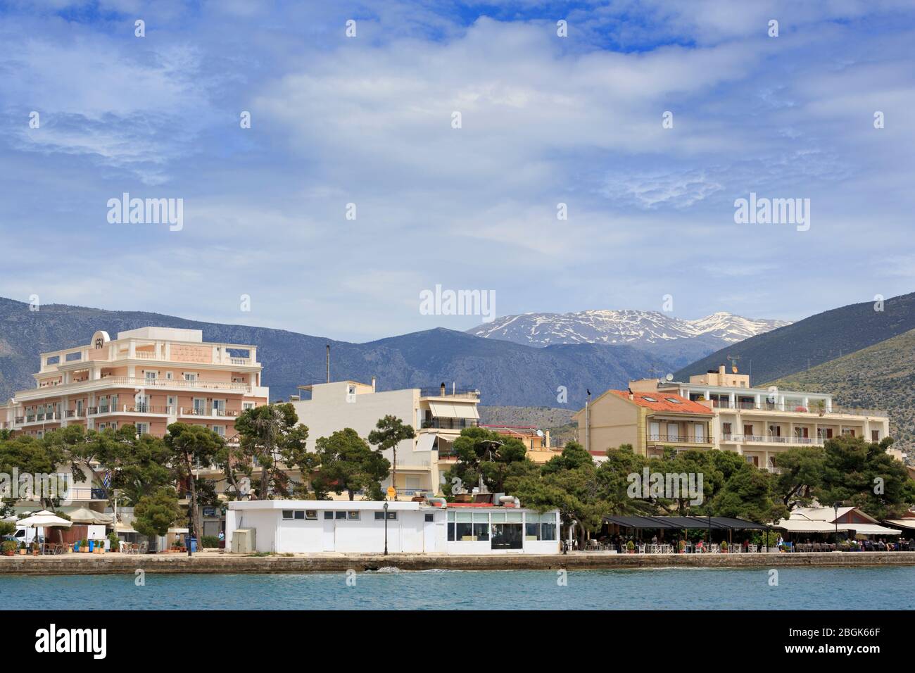 Waterfront, Itea City, Greece, Europe Stock Photo - Alamy