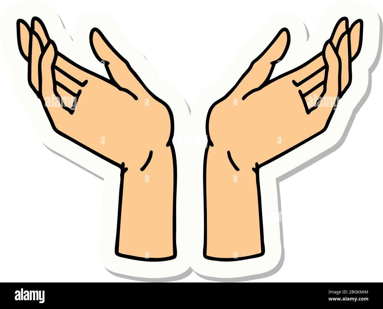 sticker of tattoo in traditional style of open hands Stock Vector Image ...