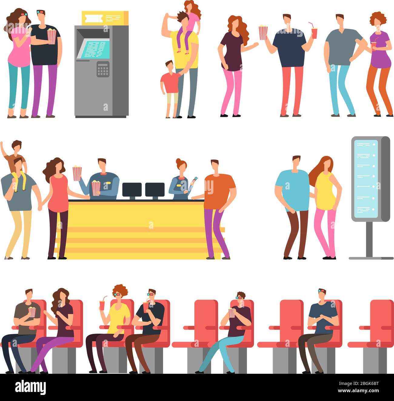 Young couples movie theater Stock Vector Images - Alamy