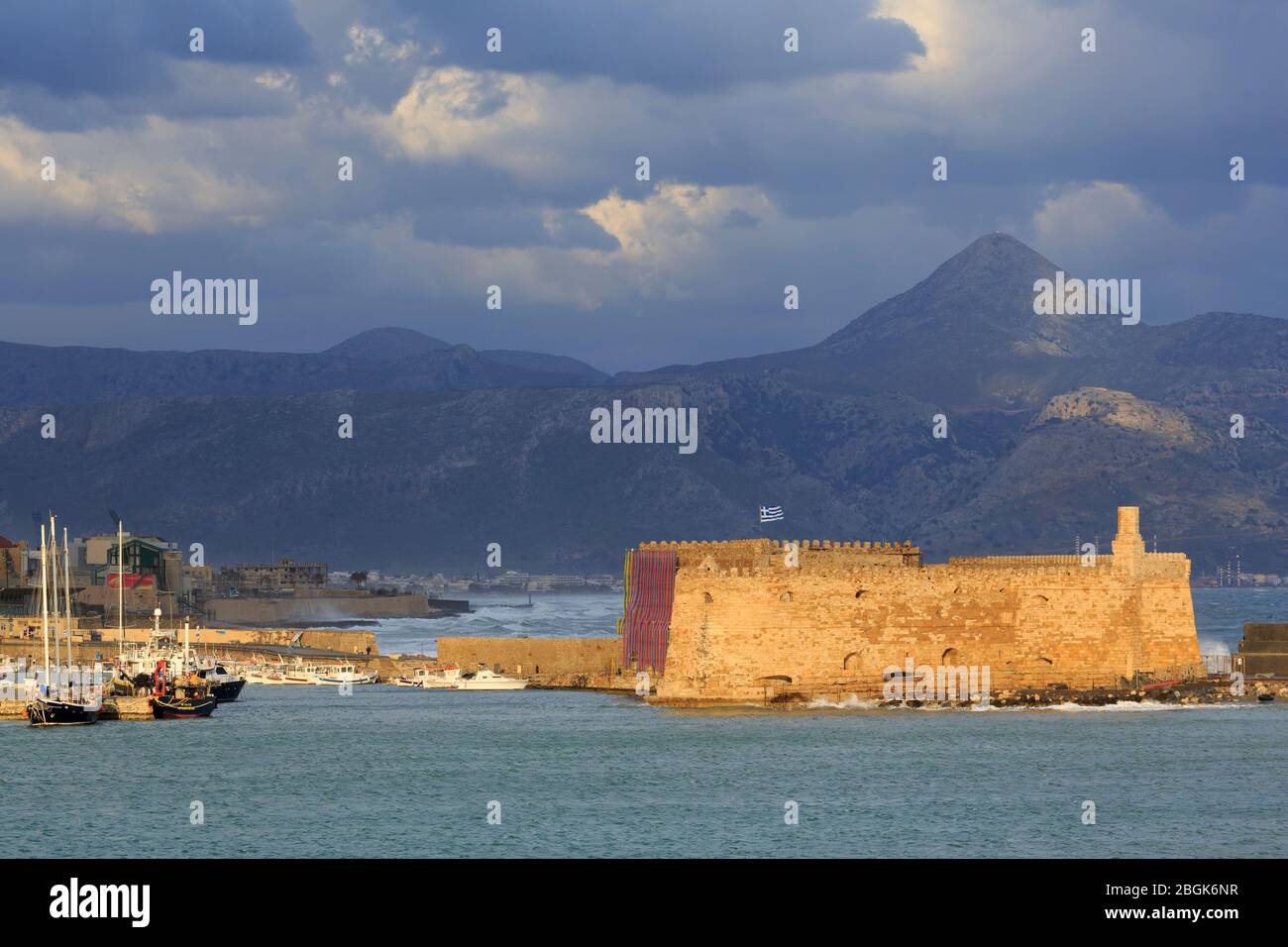 Venetian Fort Koules, Port of Heraklion, Island of Crete, Greece ...