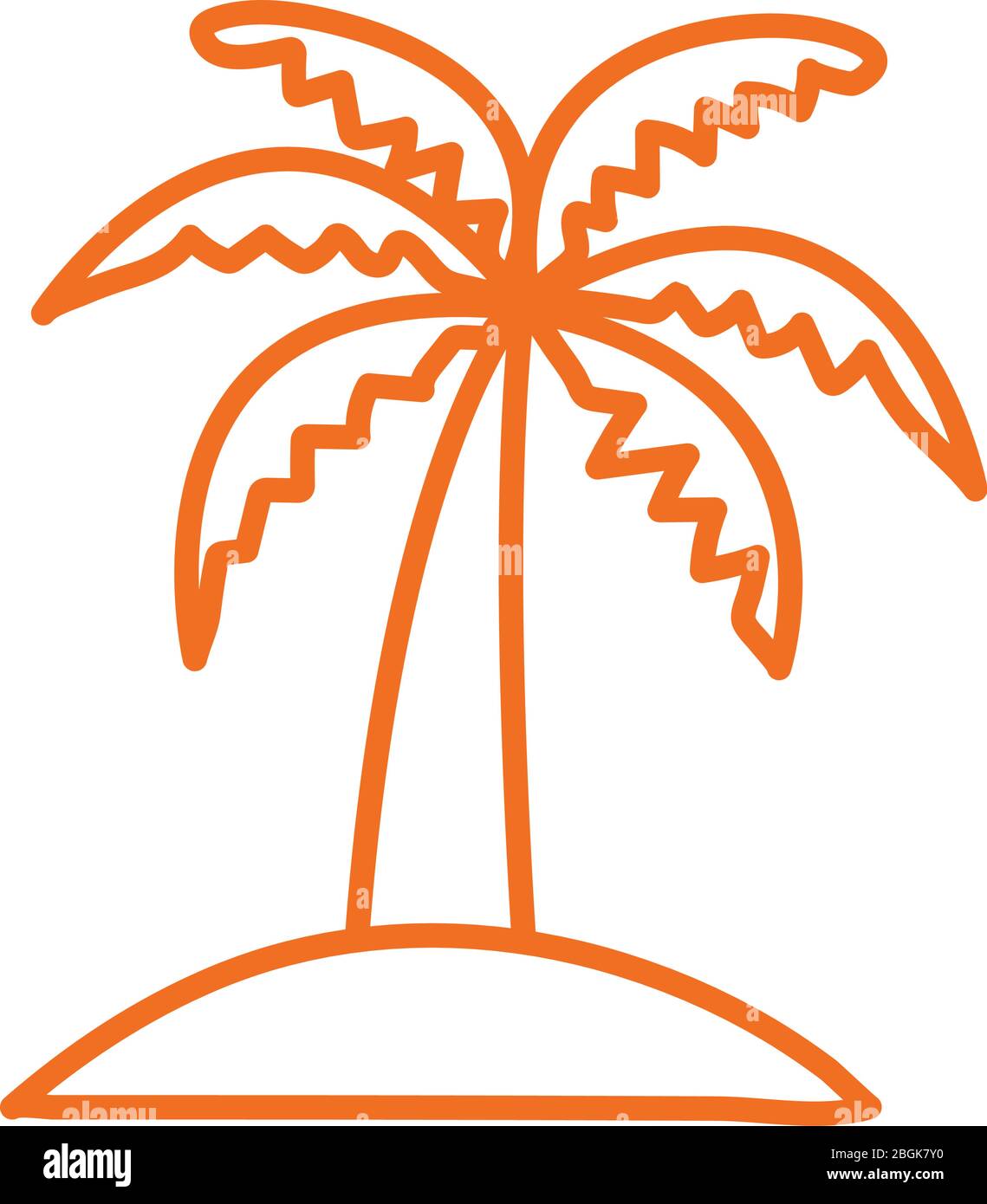 Isolated palm tree line style icon vector design Stock Vector Image ...