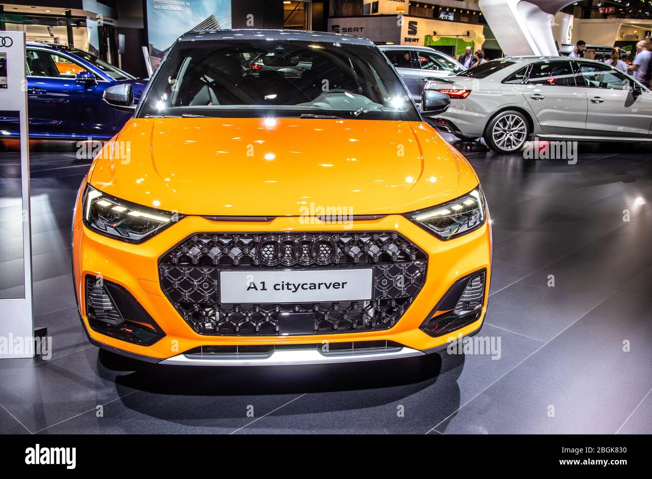 Brussels, Belgium, Jan 2020 new Audi A1 citycarver, Brussels Motor Show ...