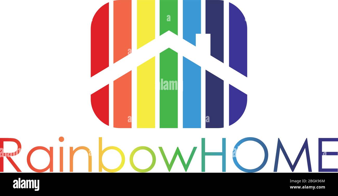 rainbow house logo, house with rainbow logo design concept Stock Vector ...